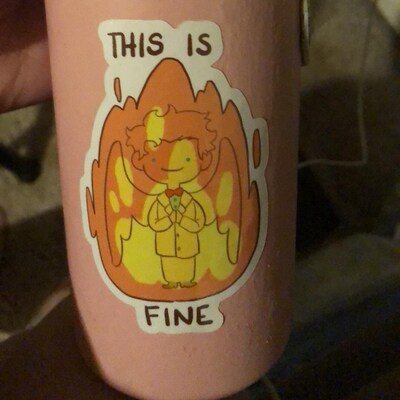 Aziraphale 'THIS IS FINE' 3 Inch Sticker - Etsy