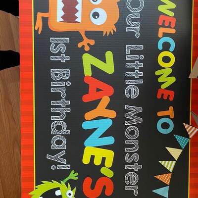 Monster Party Sign Monster Birthday Sign Monster Welcome - Etsy