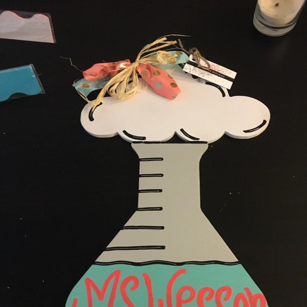 Science Beaker Teacher Wooden Door Hanger, Teacher Gift, Teacher Door ...