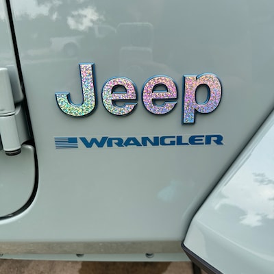 Holographic Crystal Jeep Emblem Sticker Decal, Wrangler JK, TJ, JL ...