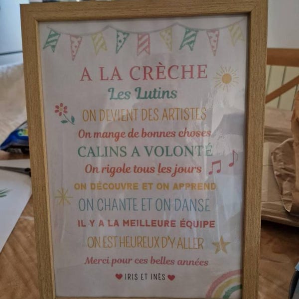 Affiche cadeau crèche nounou ou mam - cadeau crèche - remerciement ...