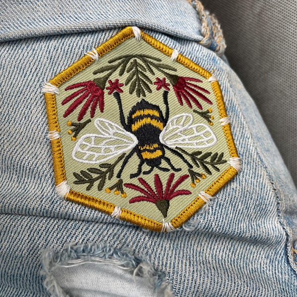 Floral Embroidered Patch, Nature is Magic, Gift for Gardeners, Gift for ...