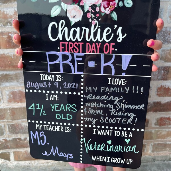 First and Last Day of School Sign, Liquid Chalk School Board, Reusable ...