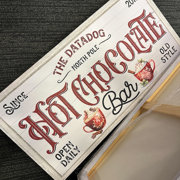 Personalized Hot Chocolate Bar Sign, Custom Santas Hot Cocoa Sign ...
