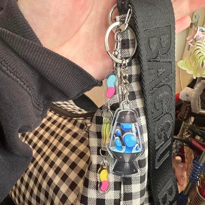 Pink Blob Charm Acrylic Keychain Waterproof Blue Blob Happy Friend - Etsy