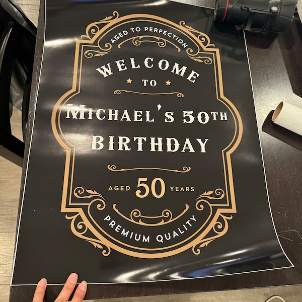 Whiskey Birthday Welcome Sign Template Vintage Whiskey Theme Birthday ...