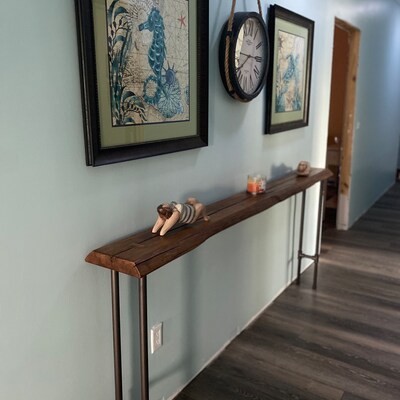 Narrow Console Handmade Table, Reclaimed Wood Table, Long Sofa Table ...