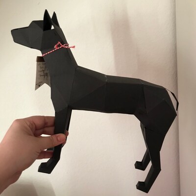 DIY Doberman Sculpture,diy Papercraft Doberman,3d Papercraft Templates ...