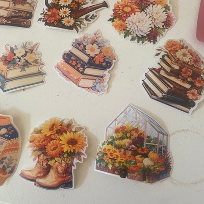 Stack of Books Sticker, Pastel Colors, Kindle Sticker, Autumn Stickers ...