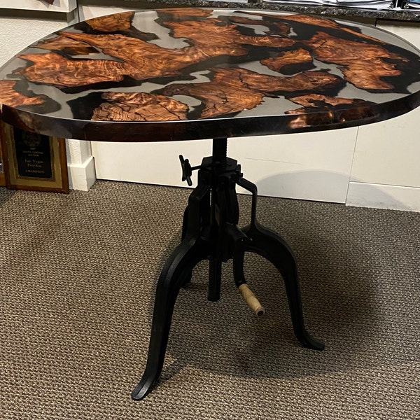 Industrial Cast Iron Crank Table Base: Adjustable Height Office Desk - Etsy