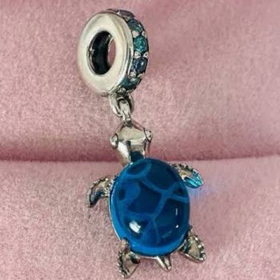 Pandora Blue Murano Glass Sea Turtle Dangle Bead Charm - Etsy