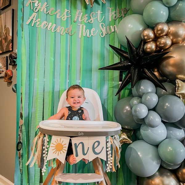 Boy Sunshine Banner, First Trip Around the Sun Theme, Sun High Chair ...