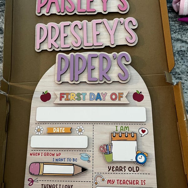First Day of School Sign, Back to School Sign Interchangeable, 1st Day ...