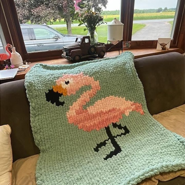 Phoenix Bird - Finger Knitting / Chunky Knit Blanket Pattern - Etsy