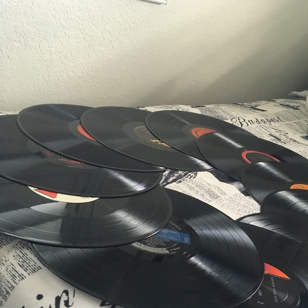 12" Random Used Vinyl Record Albums WITHOUT Jackets for Crafting ...