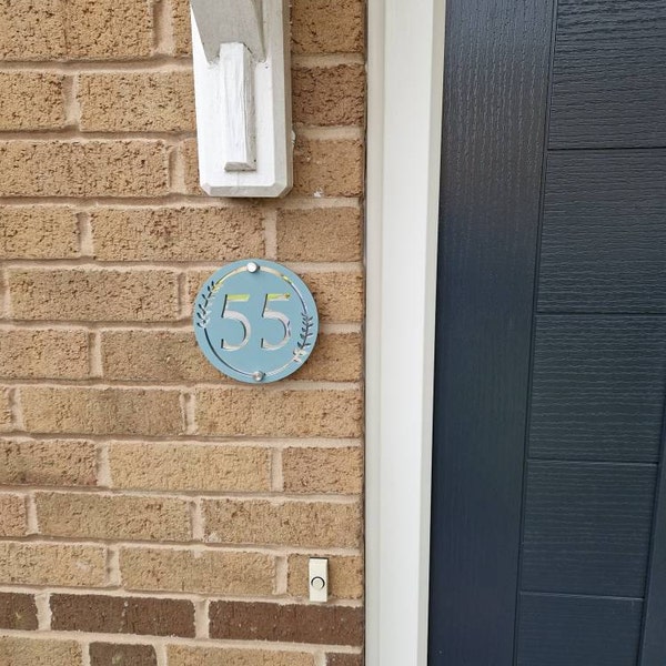 Modern Round Door Number Sign, House Number Plaque - Etsy UK