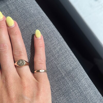 Pinky Initial Ring, Personalized Signet Ring, Custom Pinky Ring, Gold ...