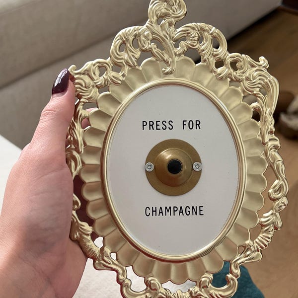 Custom Gold AB Rhinestone Champagne Sign Doorbell Ringing Functional ...