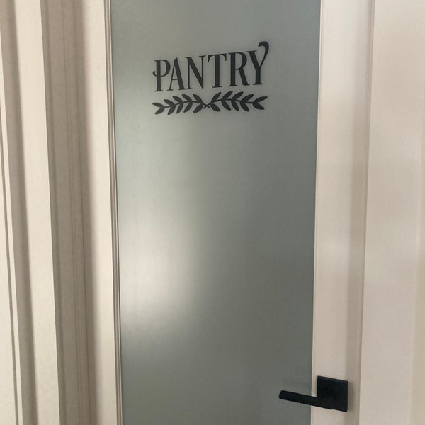 Pantry Decal, Computer Cut Vinyl Sticker, Kitchen Door Label, Modern ...
