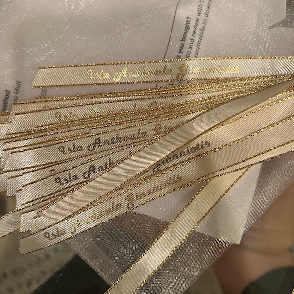3/8" Gold Edged Printed Favor Ribbons: Custom Personalized Party ...