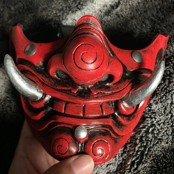 Custom Half Cover Airsoft Mask BB Gun, Warrior Evil Demon Devil Oni ...
