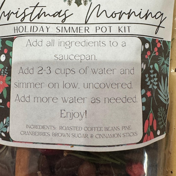 Holiday Simmer Pot Kits - Stovetop Potpourri - Dried Fruits, Spices ...