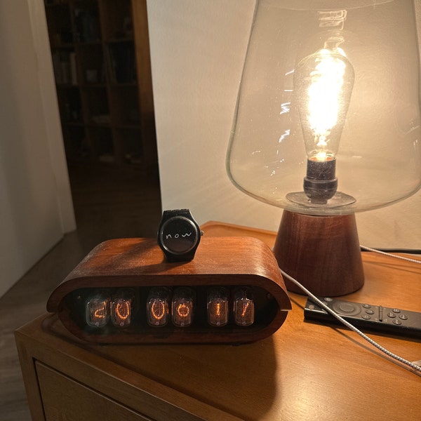 IN14 Personalized Gift Nixie Clock. Mid Century Style 4 Bulbs. Orange ...