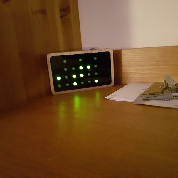 Binary Clock, 24-hour Clock, GREEN LED, Choose Your Front Color, Wooden ...