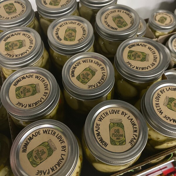 Pickle Label, Dill Pickle Label, Canning Label, Mason Jar Label, Custom ...