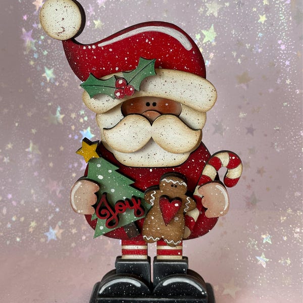 Standing Mini Santa SVG File | Lucky | Laser Cut File | Christmas SVG ...