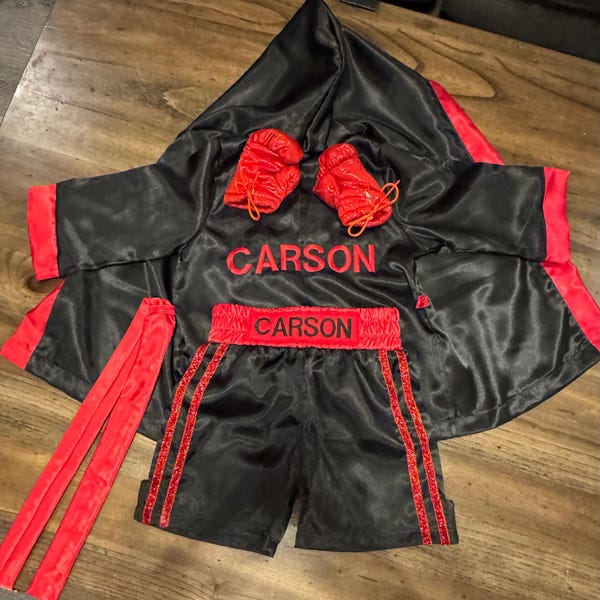 Personalized Boxing Set Robe, Shorts, Wearable Baby Gloves - Etsy