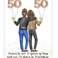 50th Birthday Best Friend, 50 Years of Being Fabulous, 50 Birthday Gift ...