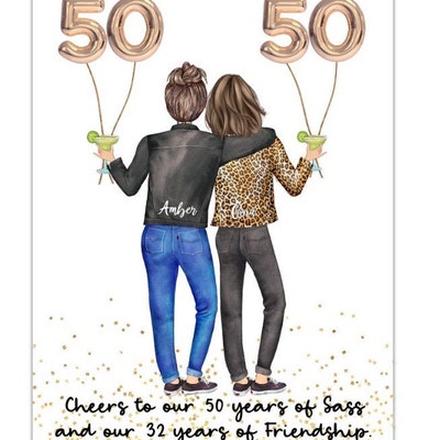 50th Birthday Best Friend, 50 Years of Being Fabulous, 50 Birthday Gift ...