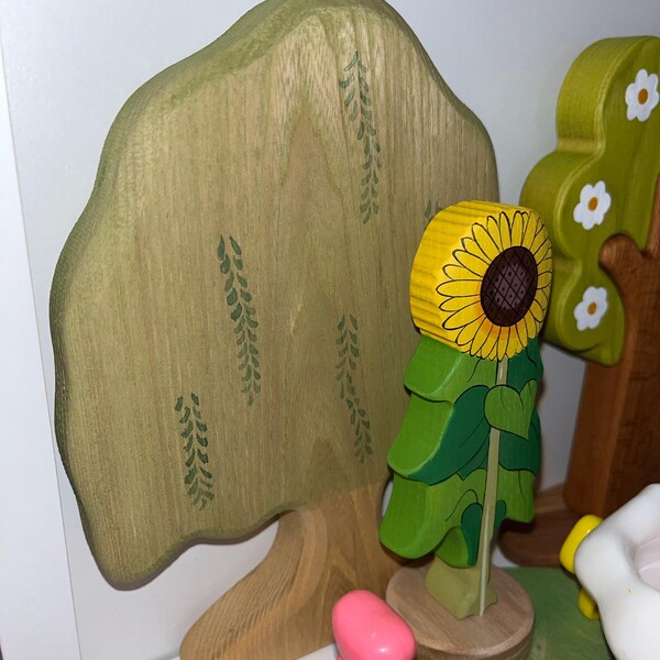 Handcrafted Open Ended Wooden Toy Tree and Landscaping - Birch Large ...