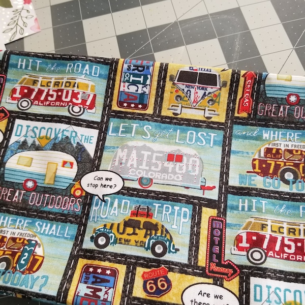 Camping Fabric, Lets Get Lost by Kate Ward for Spring Creative, Fabric ...