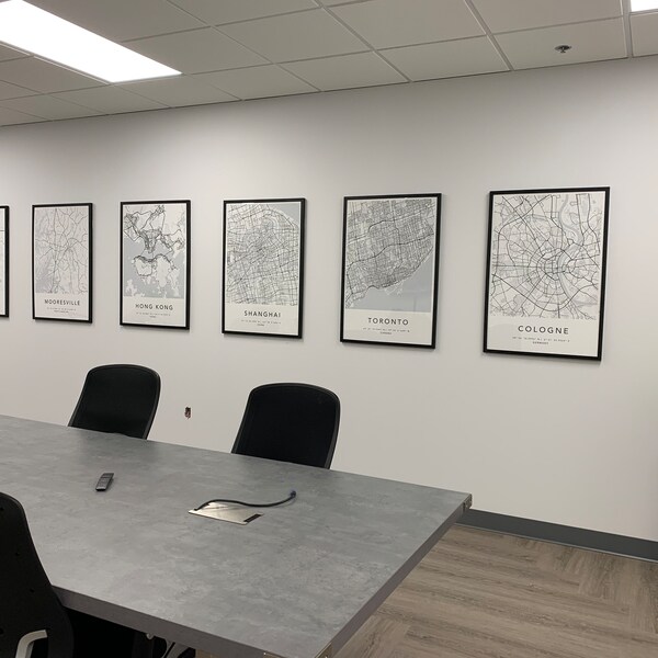 Personalized Set of 3 Any City Map Prints Custom Locations Home Town ...