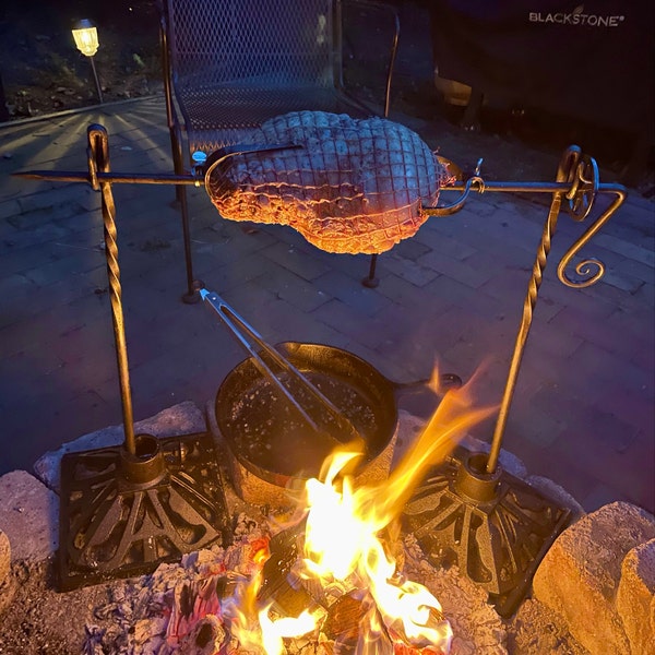 Hand Forged Rotisserie Ground Spit - Etsy