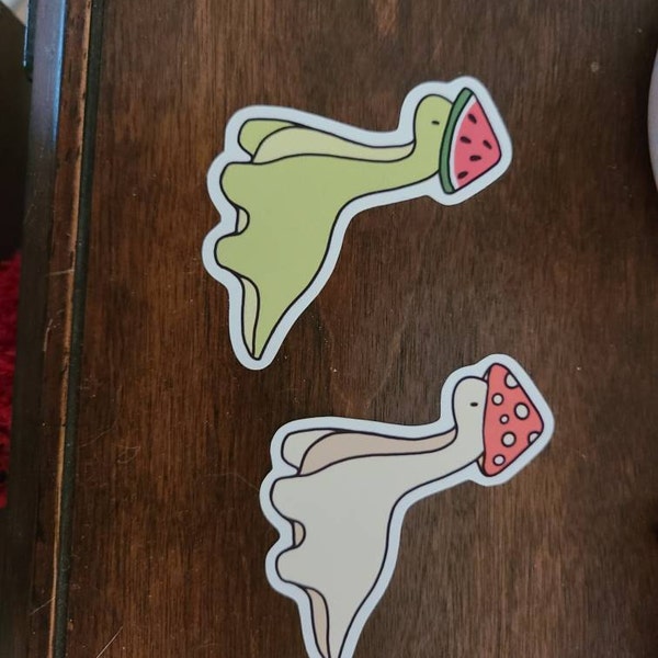Cute Brontosaurus Dinosaurs Wearing Hats Matte Stickers - Cottagecore ...