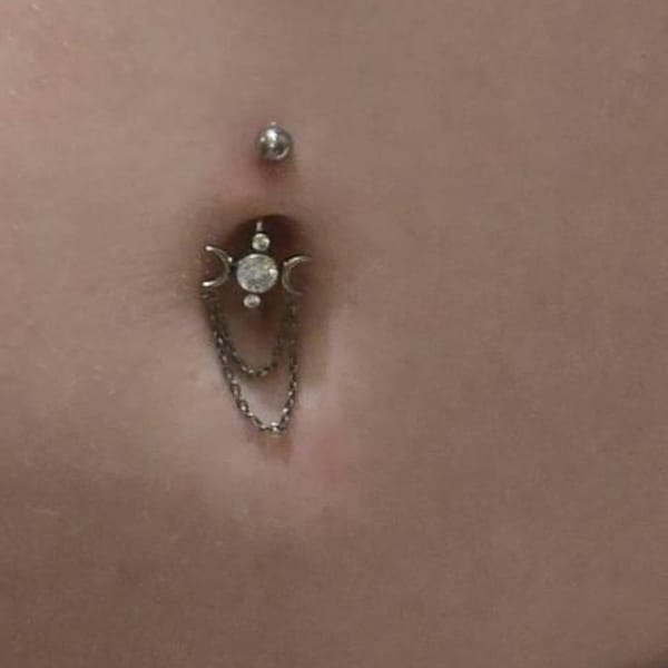 Titanium Threadless With Fixed Disk Floating Navel Bar | Floating ...