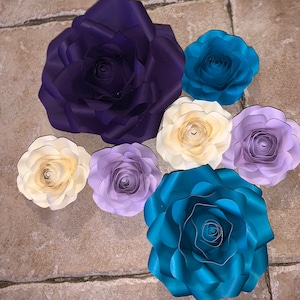 Paper Flower Medium Rose Templates PDF and SVG Digital Files & Video ...