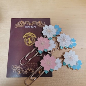 Cherry Blossom Paperclip, Sakura Flower Paperclip, Bookmark, Planner ...