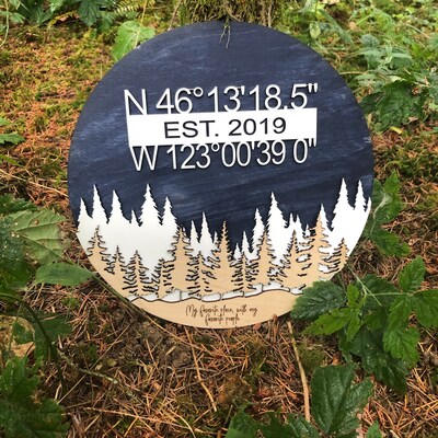 Digital File Forest Round Name Sign SVG for Glowforge Laser Cutters ...