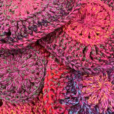 Nana's puff Circle Hexagons Crochet Blanket Pattern Crochet Hexagon ...