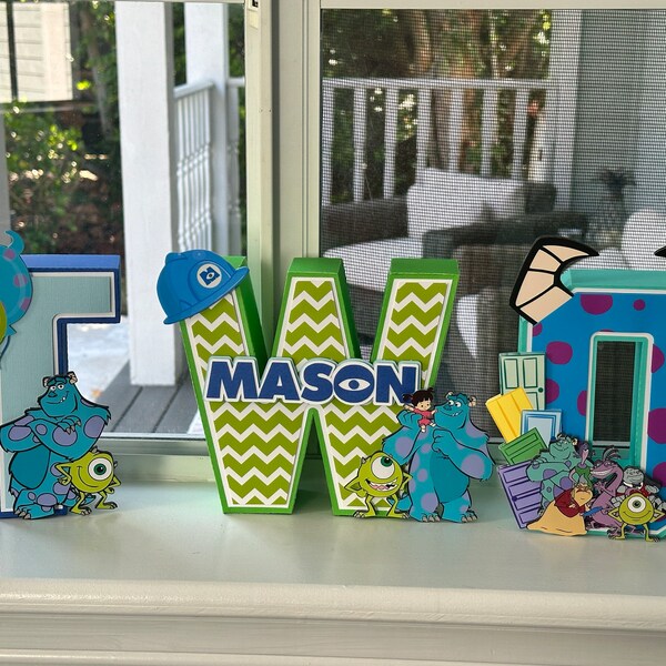 Monsters Inc Theme 3D Letters | Monsters Inc Theme | Monsters Inc Sully ...