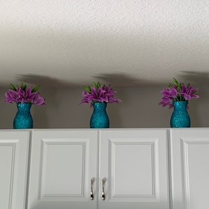 Set of 5 Sparkly Light Pink Chunky Glitter Vases 7, Wedding Decor ...