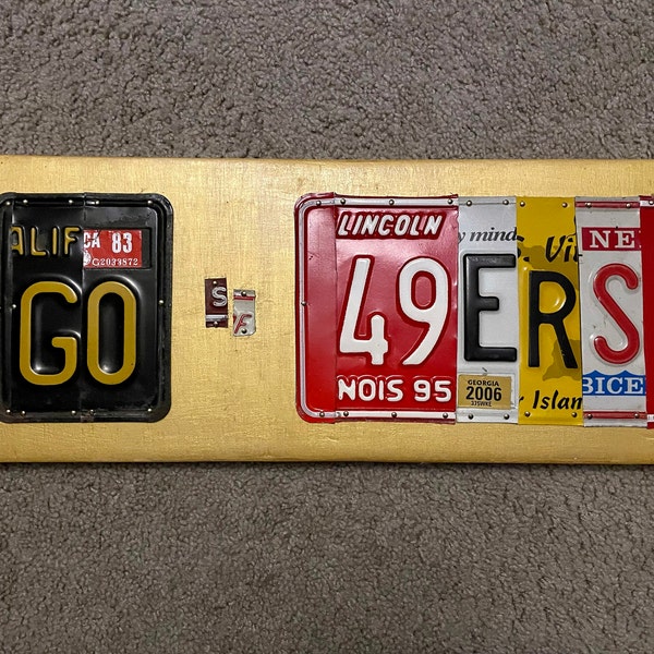 GO 49ERS - POSTER -- Limited Edition Custom Recycled License Plate Art ...