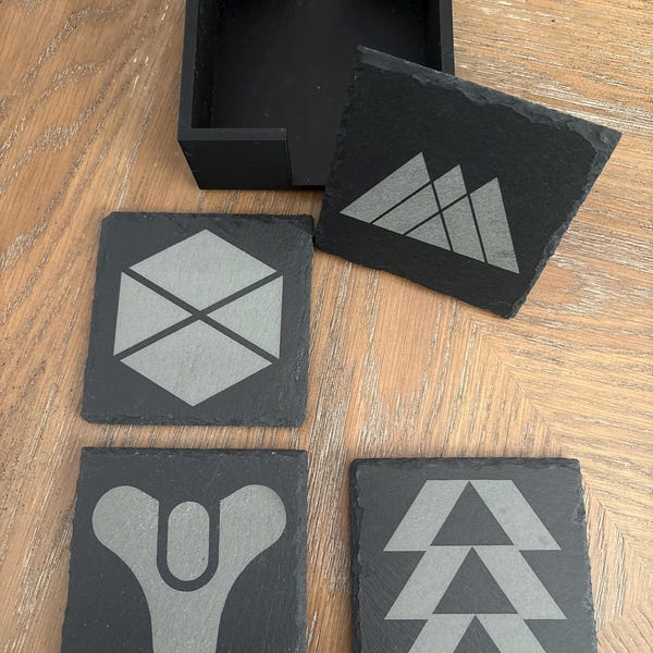Destiny 2 Inspired Slate Coasters | Laser Engraved Fan Gift | Set of 4 ...