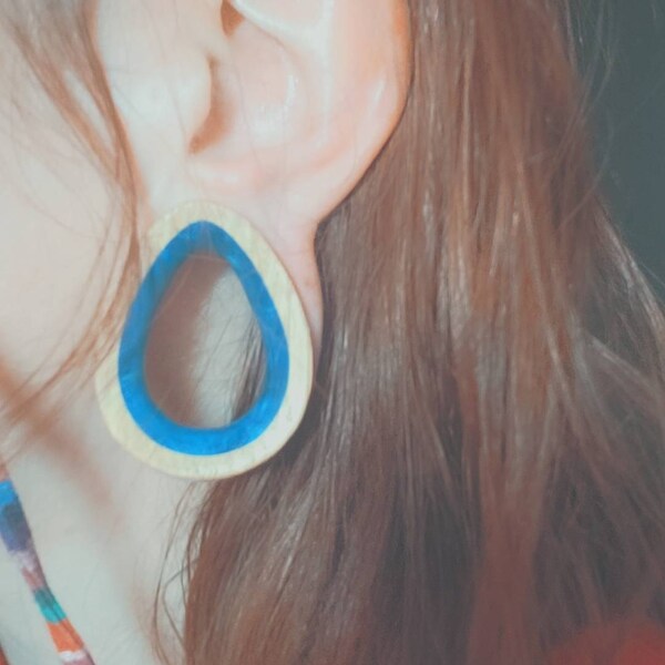 Organic Ear Plugs With Green Wood Inlay Wooden Green Gauges 10 12 14mm ...