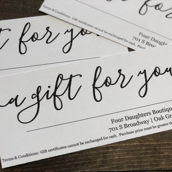 Printable Gift Certificate Template, Gift Card Maker, Simple Rustic ...