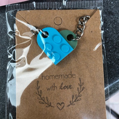 Heart Keychain Set Made With Genuine LEGO® Matching Keychains, Gift Set ...